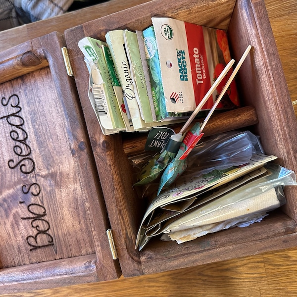 Seed Storage Case, Wooden Seed Vault, Small Seed Bank, Seed Organizer ...