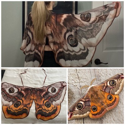Moth Butterfly Cape Emperor Moth Cloak Dance Wings Costume Short Small ...