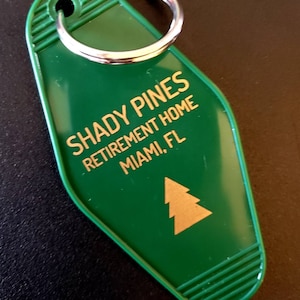 Shady Pines Dark Green Key Tag Golden Girls Keychain - Etsy