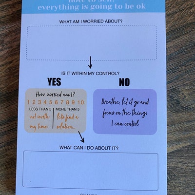 A6 Mini Anxiety Relief Notepad Worry Pad Mindfulness Journal Self Care ...