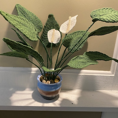 Crochet Peace Lily Pattern Photo Tutorial Crochet Plant Pattern - Etsy