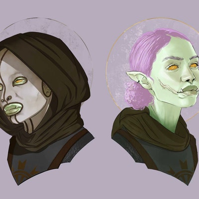 Custom Fantasy Character Bust Portrait Character Commission Painting ...