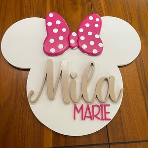 Minnie Name Sign Disney Nursery Sign - Etsy