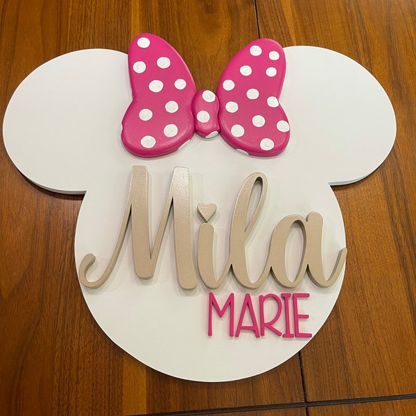 Minnie Name Sign | Disney Nursery Sign| - Etsy