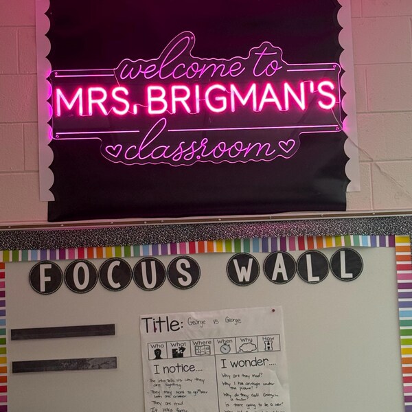 Teacher Name Neon Sign for Classroom, in This Classroom Neon Sign ...