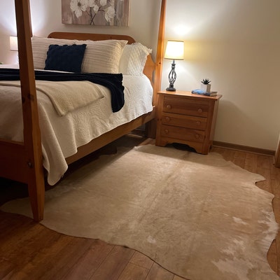 Genuine Leather Binding Cowhide Rug, Hereford Actual Size 7.0X7.4 FT ...