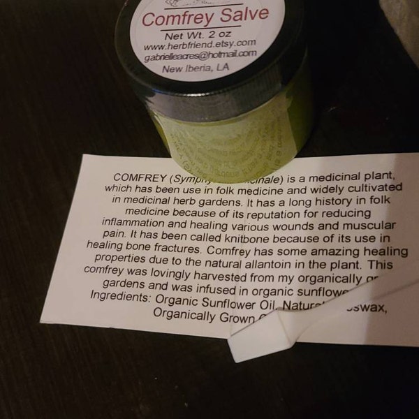 Comfrey Salve - Organically Grown Comfrey - Organic Ingredients - Comfrey Balm - Herbal Balm - Etsy