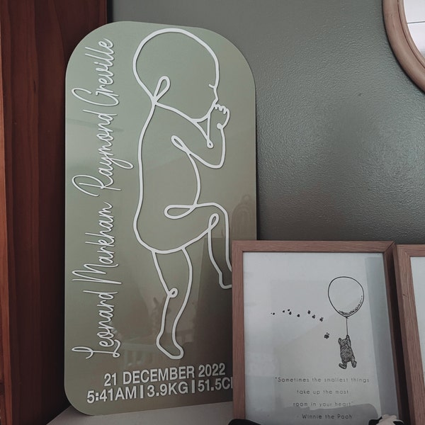 Custom Baby 3D Actual Birth Plaque, 1:1 Birth Poster, Custom Baby Gift ...