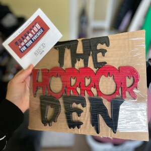 The Horror Den Wall Sign Door Sign Shelf Art Movie Room - Etsy