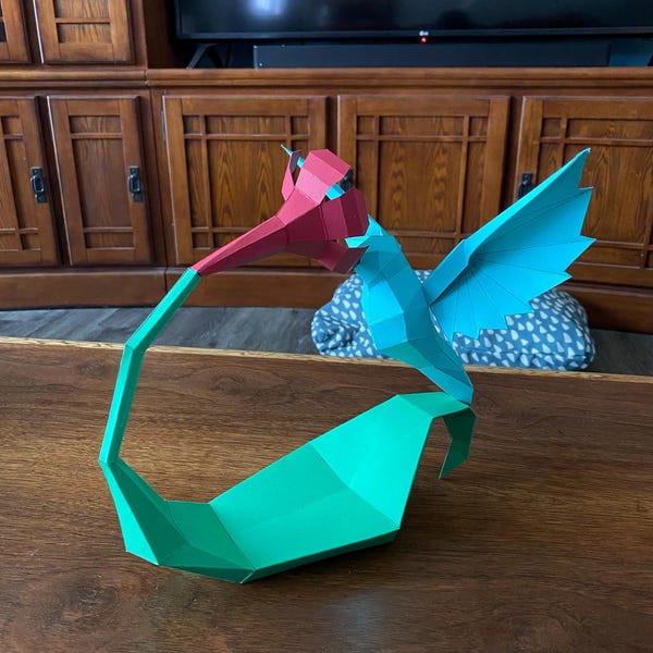 Papercraft 3D Hummingbird Template, SVG Template, Origami Paper Bird ...