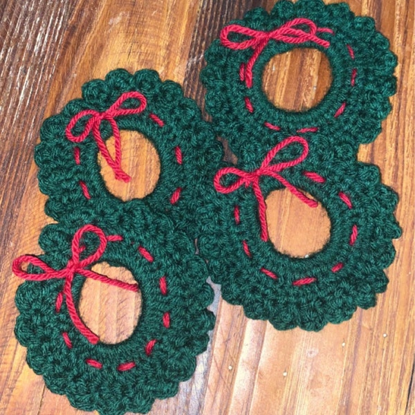 Christmas Wreath Crochet Coaster Pattern - Etsy