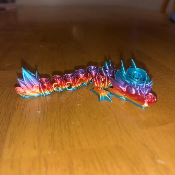 3D Printed Phoenix Fire Pyro Dragon, Articulated Dragon Figurine ...