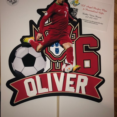 Soccer Cake Topper ronaldo Cake Topper Football Cake Topper Birthday ...