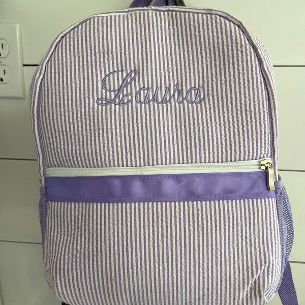 Personalized Baby Backpacks, Monogrammed Toddler Backpacks, Seersucker ...