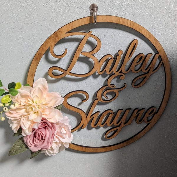 Wood Cutout Name Sign, Large Script Name Sign, Unpainted Baby Name ...