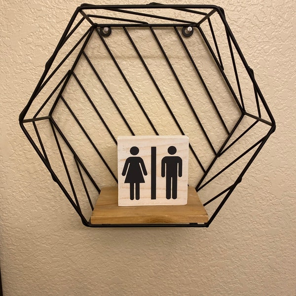 Bathroom Sign Farmhouse Sign/ Wood Signs / Farmhouse Bathroom Sign Mini ...