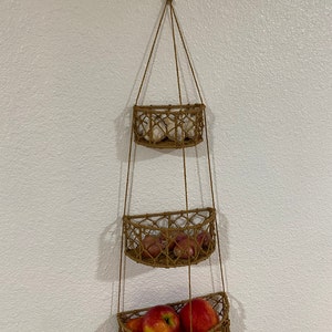 Three Tier Hanging Baskets, Kitchen Baskets, Set of 3 Hanging Baskets ...