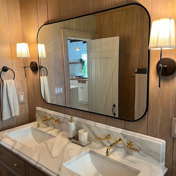 Rectangle Mirror for Wall Decor, Rectangle Mirror With Rounded Corners ...