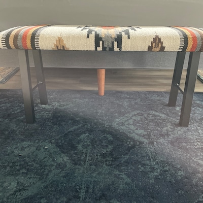 Navy & Orange Aztec Rug Tribal Rug Southwestern Rug Kilim - Etsy