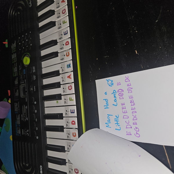 Piano Stickers for 61 Key Piano or Keyboard 36 White Key Kids Monster ...