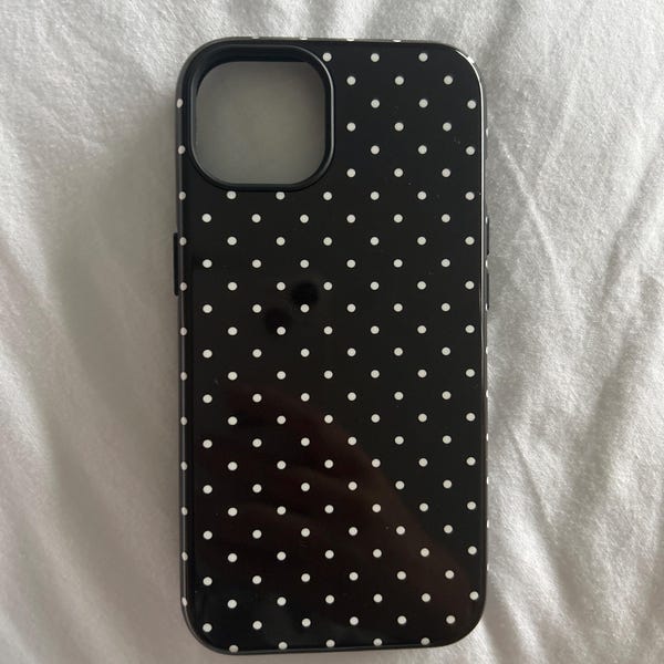 Dark Chocolate Brown Polka Dots Phone Case for iPhone 16e 15 14 13 12 ...
