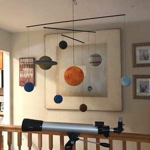 Hand Painted Solar System Model Hanging, Solar Mobile, Sun and Planets ...