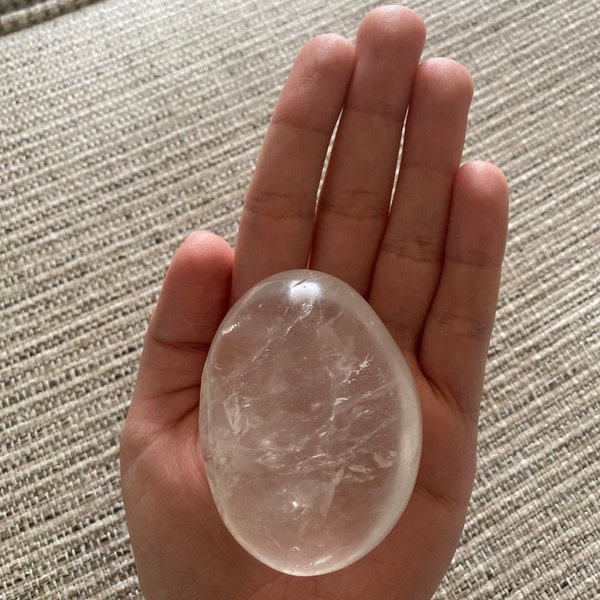 Clear Quartz Palm Stone, Polished Gemstone - Etsy