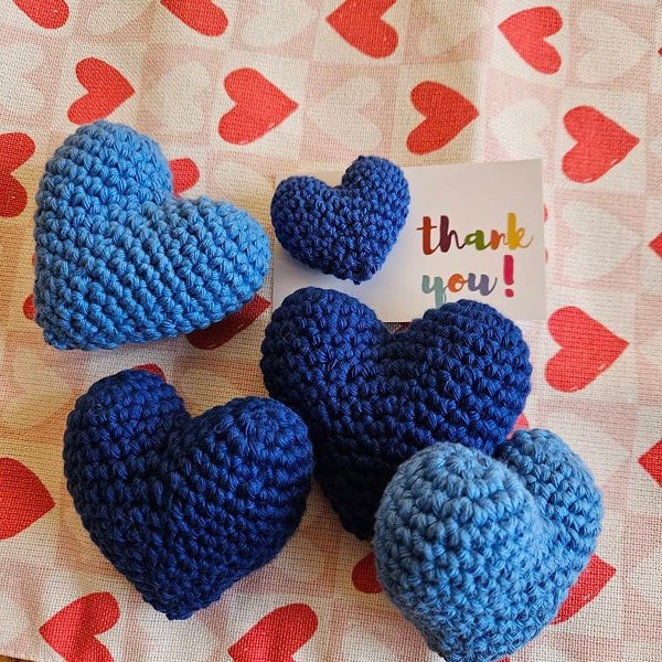 Crochet Stuffed Hearts: Handmade Cotton Plush, Photo Prop Decor ...