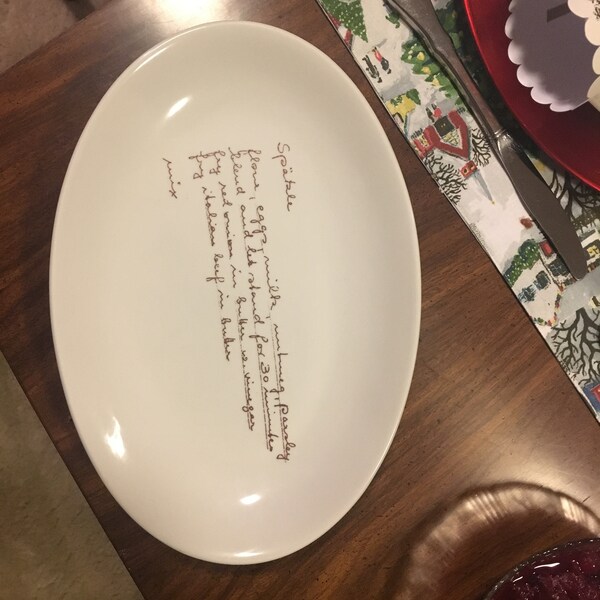 Recipe Plate, Plate With Handwriting, Handwriting, Handwriting Transfer ...