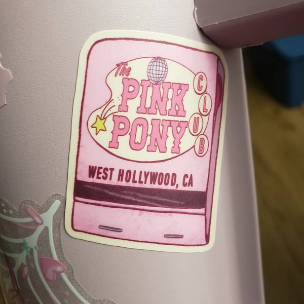 Pink Pony Matchbook Sticker, Water Resistant Decal for Laptops, Water ...