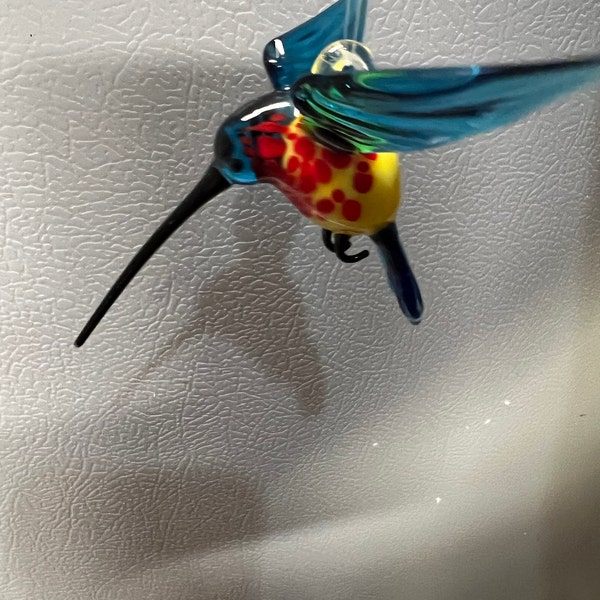 Glass Hummingbird Figurine, Flying Birds Hummingbird, Glass Animals ...