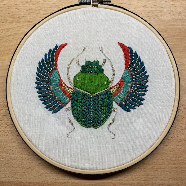 Digital PDF - Beetle Hand Embroidery Pattern: Modern Insect Design ...