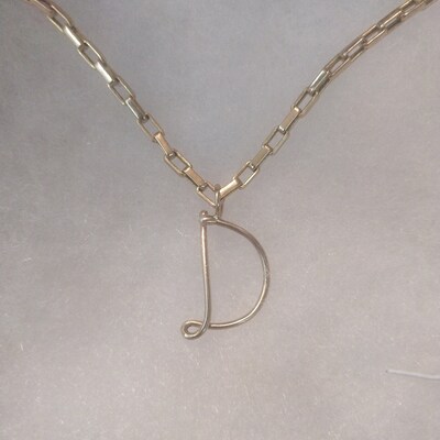 14K Gold Script Initial Pendant Letter D, Initial Jewelry, Gold Letter ...