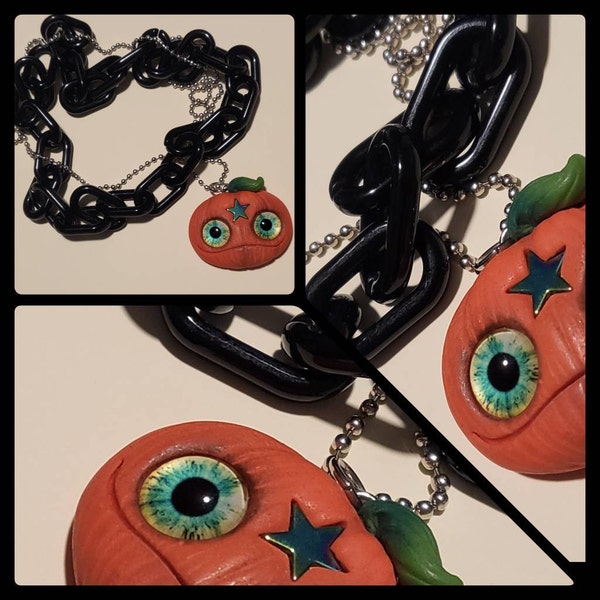 Retro Alien Pendant Necklace-hand Sculpted Kawaii Alien Face Charm ...