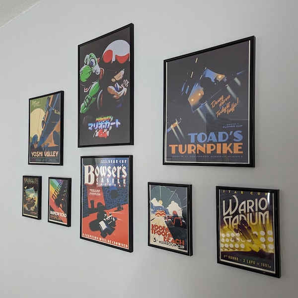 Mario Kart Inspired Dk's Jungle Parkway Vintage Style Artwork - Poster ...