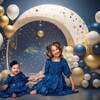 Pink Moon Digital Backdrop Balloon Arch Composite Digital Backdrops ...
