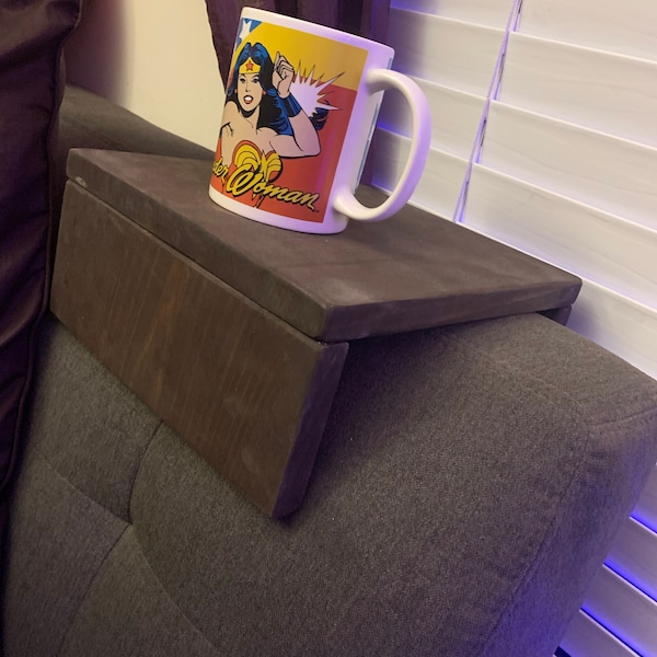Couch Sofa Arm Rest Table, Over the Couch Table, Custom Wood Sofa Arm ...