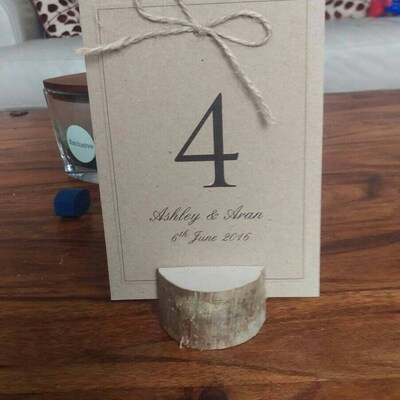 10 Rustic Wedding Table Number Holder Place Card Holder Name - Etsy