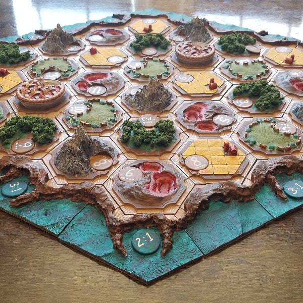 Custom 3D Print, Magnetic Game Board for Settlers of Catan - Etsy