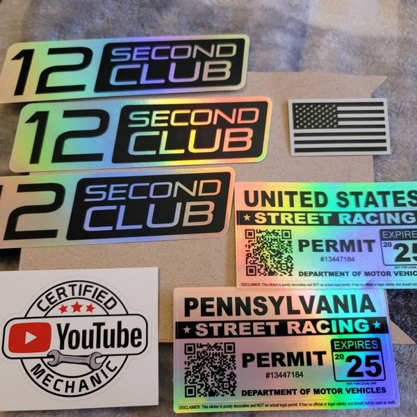 Street Racing Permit Holographic Novelty Vinyl Car Decal All States ...