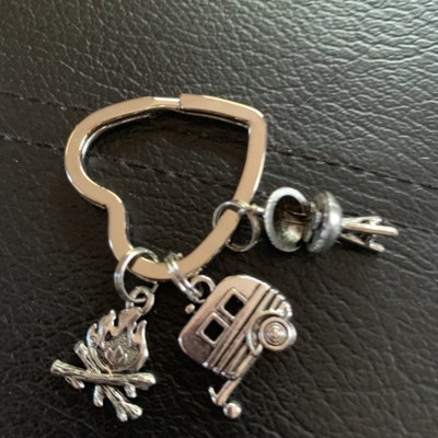 Camping Keychain, Camper Gift, Rv Travel Trailer Key Chain, Camping ...