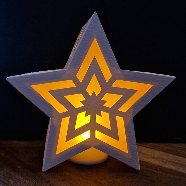 3D Star lantern, Christmas decoration, tealight SVG CUTTING FILE ...
