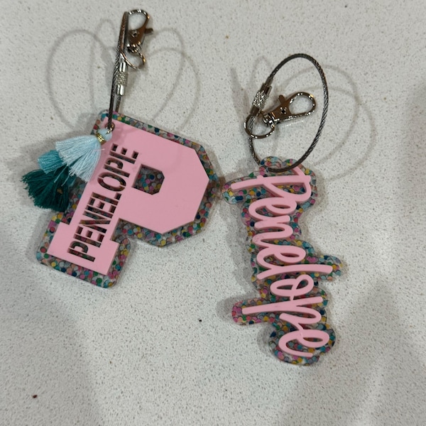 Initial Keychain, Backpack Tag, Water Bottle Name Tag, Varsity Letter ...