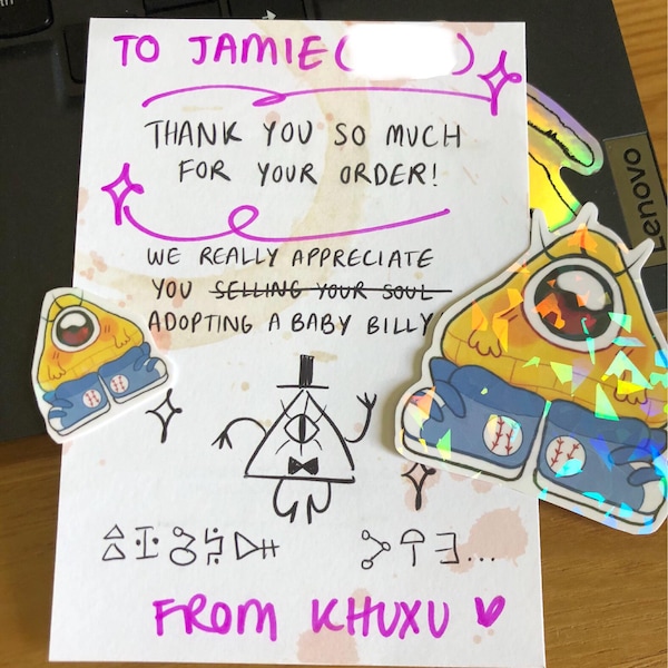 Baby Bill Cipher Holographic Sticker Gravity Falls Book of Bill - Etsy