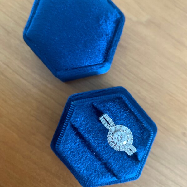 9 Colors- Velvet Ring Box, Engagement Ring Box Double and Single Slot ...