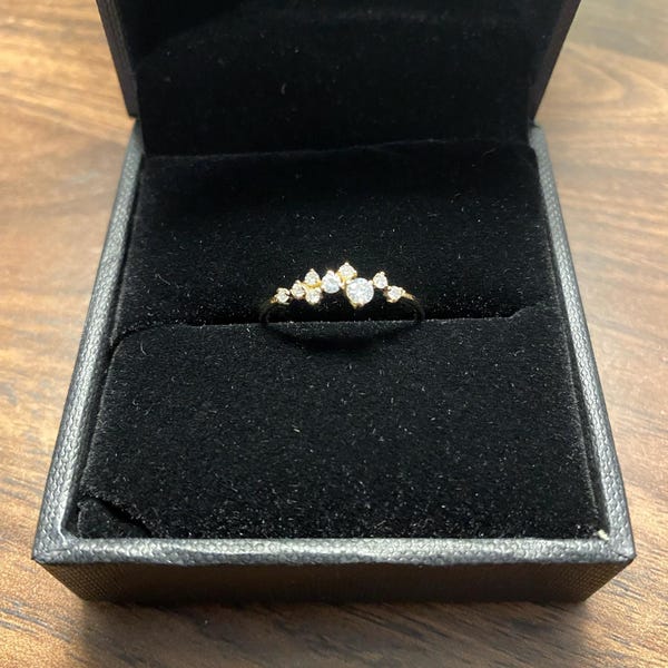 Triangle Ring / Diamond Ring / Trillion Rng / Gold Ring / Rose Gold ...