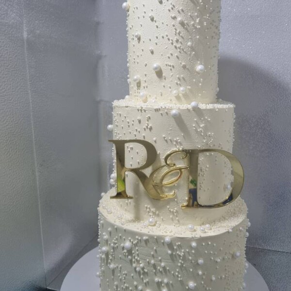 Initials Cake Plaque | Wedding Cake Inititals | Bride & Groom Initials ...