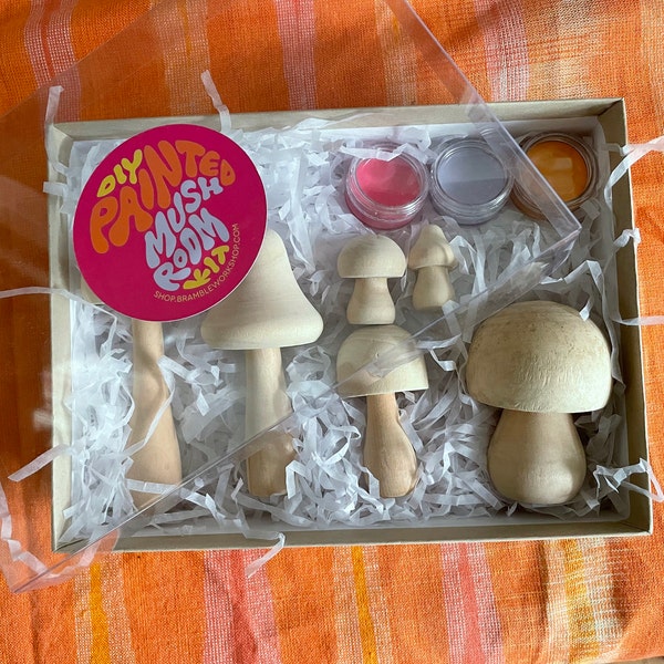 DIY Painted Mushroom Kit, Mushroom Craft Kit, Mushroom Gift - Etsy