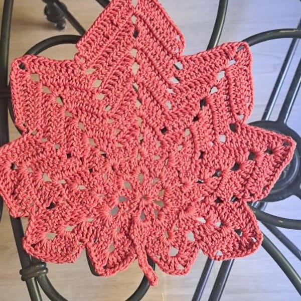 Autumn Leaf Crochet Doily Pattern: Beginner-friendly Maple Leaf Decor ...