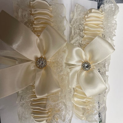 Ivory Garter Set, Ivory Bridal Garter, Ivory Wedding Garter, Wedding ...